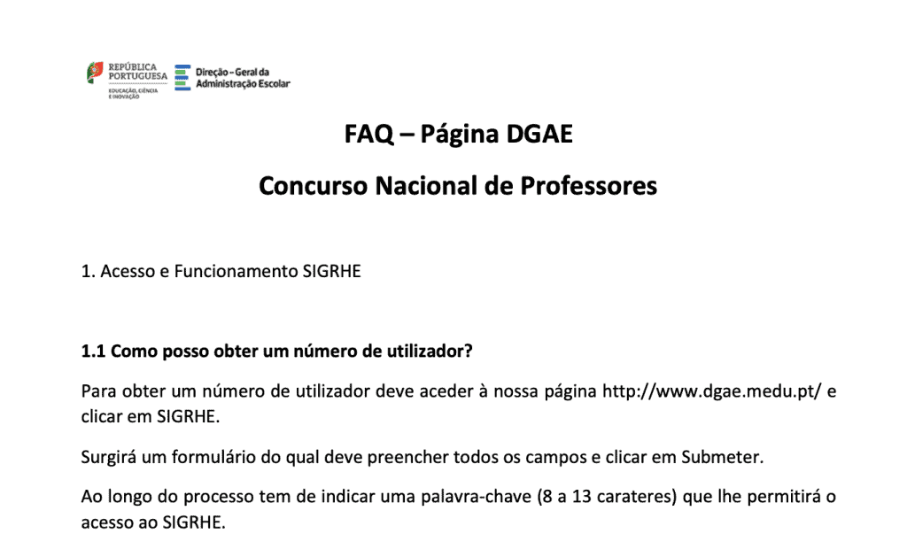 As FAQ da DGAE Sobre o Concurso 2024/2025 – Blog DeAr Lindo
